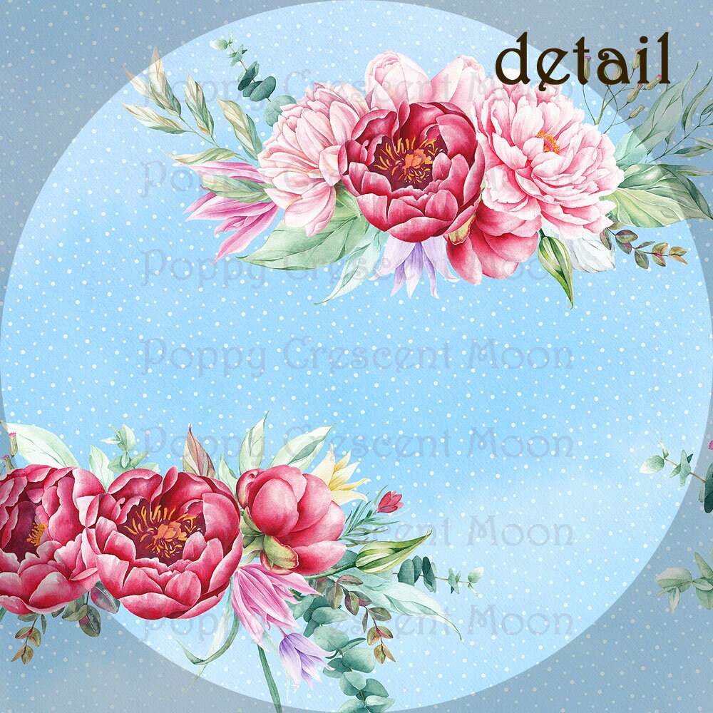 DIGITAL PAPERS - Bloomy Peonies - Blue. Printable, Digital, Download ...