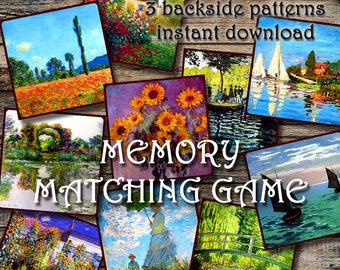 MEMORY MATCHING GAME Vincent Van Gogh 1. Printable, Matching Cards ...
