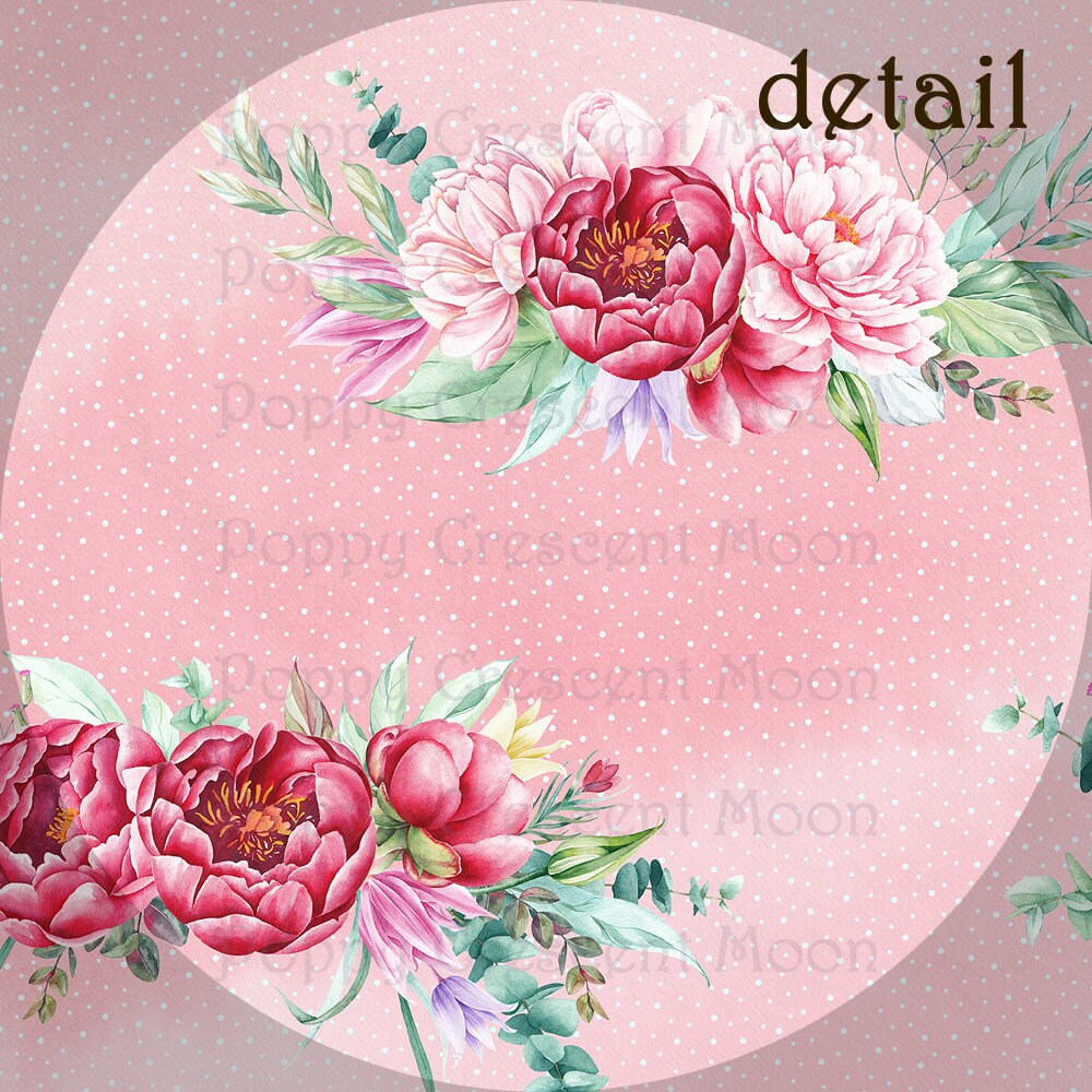 DIGITAL PAPERS - Bloomy Peonies - Rose. Printable, Digital, Download ...