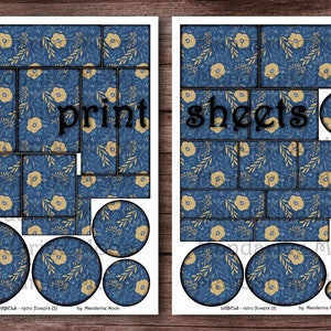 LABELS - Retro Flowers (3). Printable, Label, Tag, Digital Collage ...