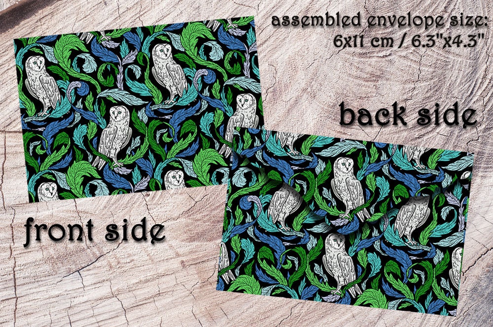 ENVELOPES - Owls (4). Printable, Digital, Instant Download, Envelope ...