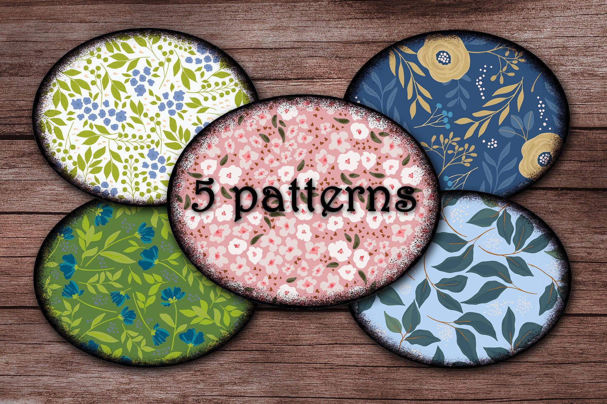 LABELS - Retro Flowers (3). Printable, Label, Tag, Digital Collage ...