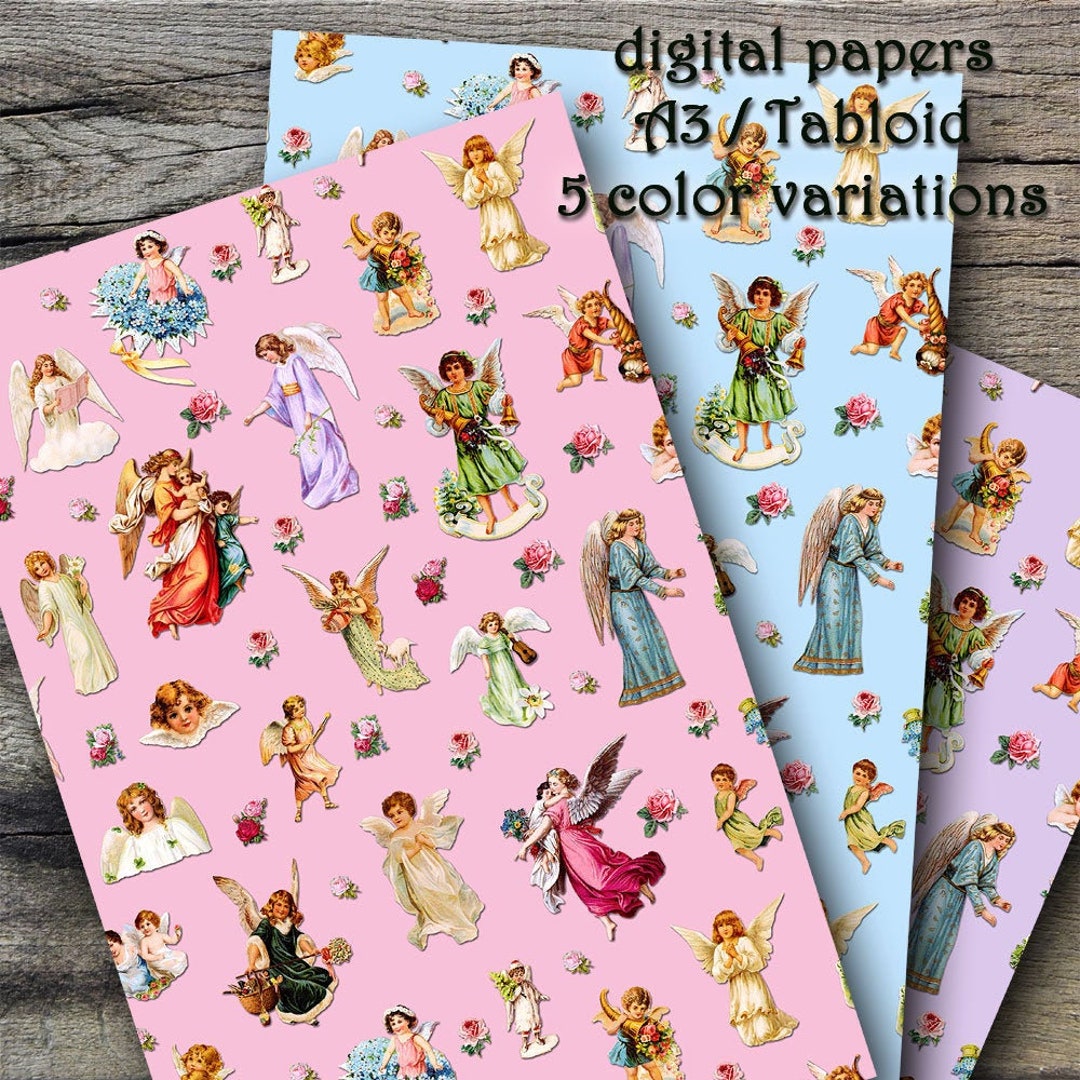 DIGITAL PAPERS - Angels. Printable, Digital, Download, Paper, Digital ...