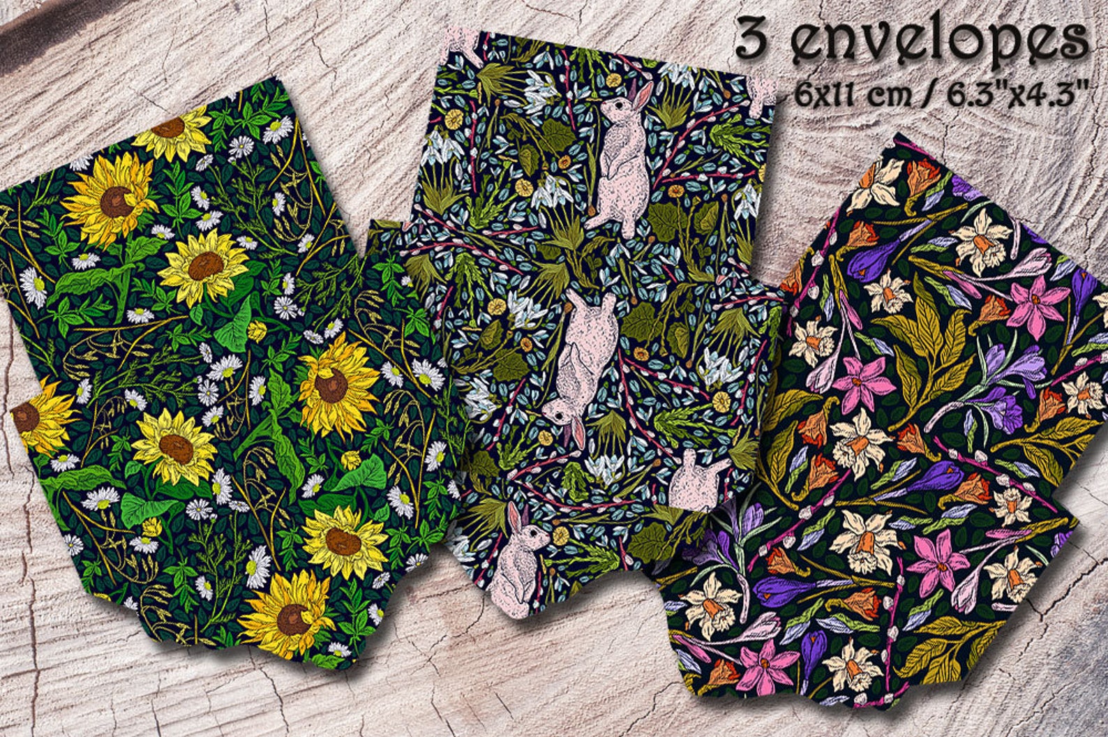 ENVELOPES - Flowers (2). Printable, Digital, Instant Download, Envelope ...