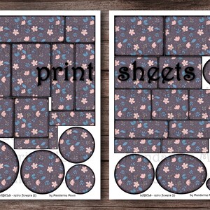 LABELS - Retro Flowers (2). Printable, Label, Tag, Digital Collage ...