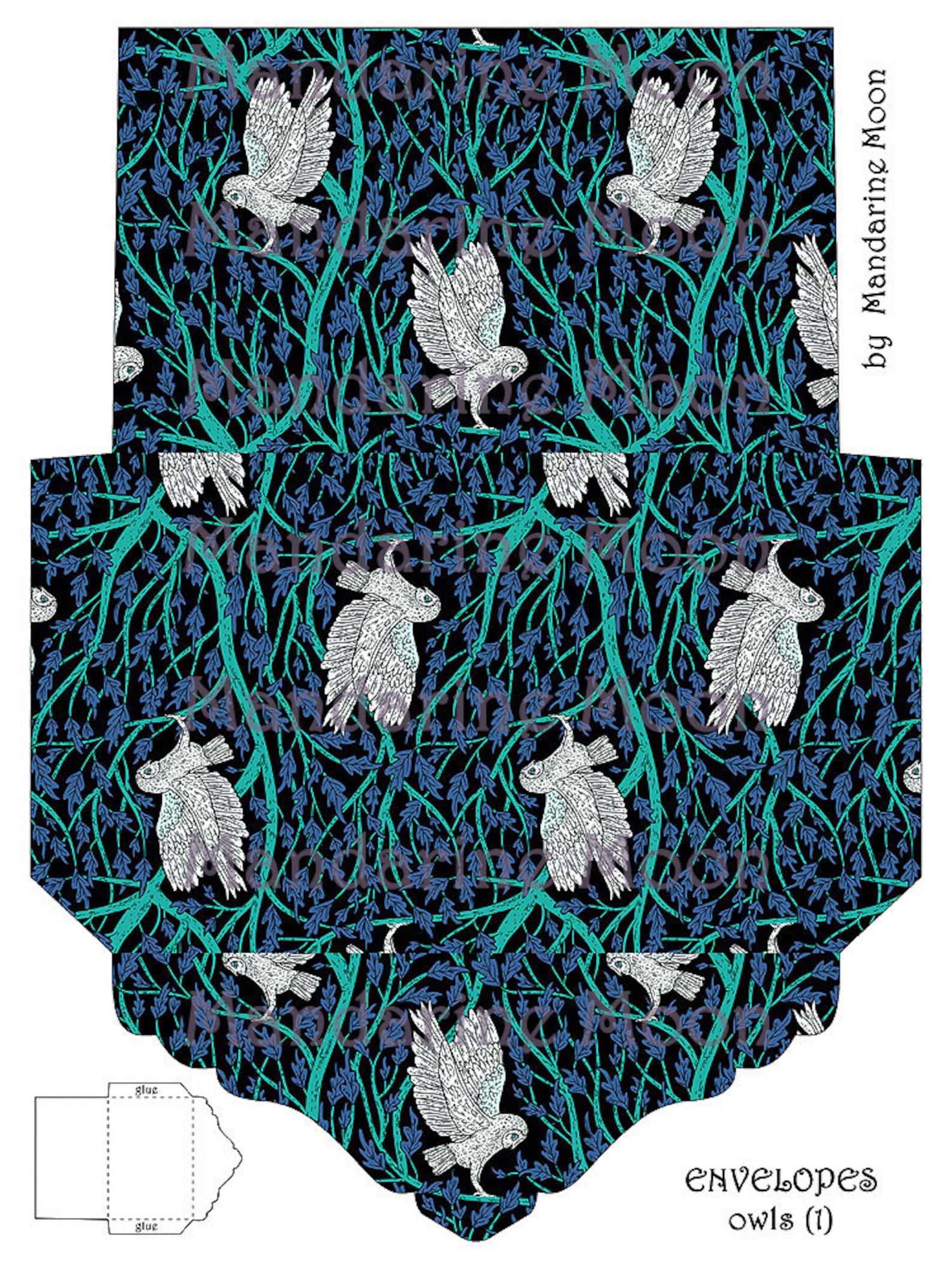 ENVELOPES - Owls (1). Printable, Digital, Instant Download, Envelope ...