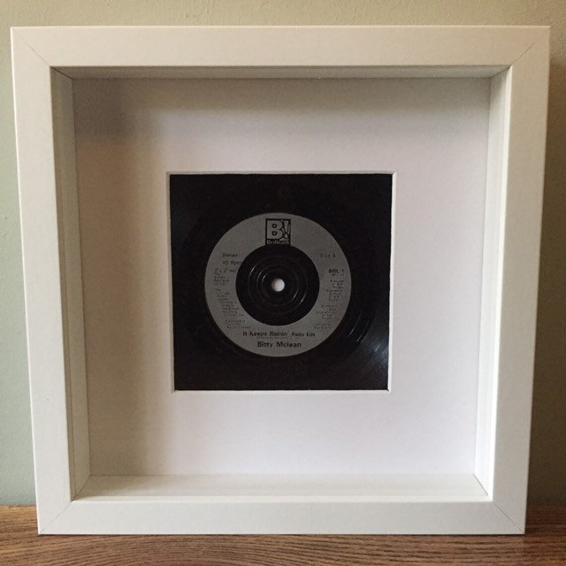 Bitty Mclean It Keeps Raining: Real 45 Vinyl Framed Wall Art - Etsy