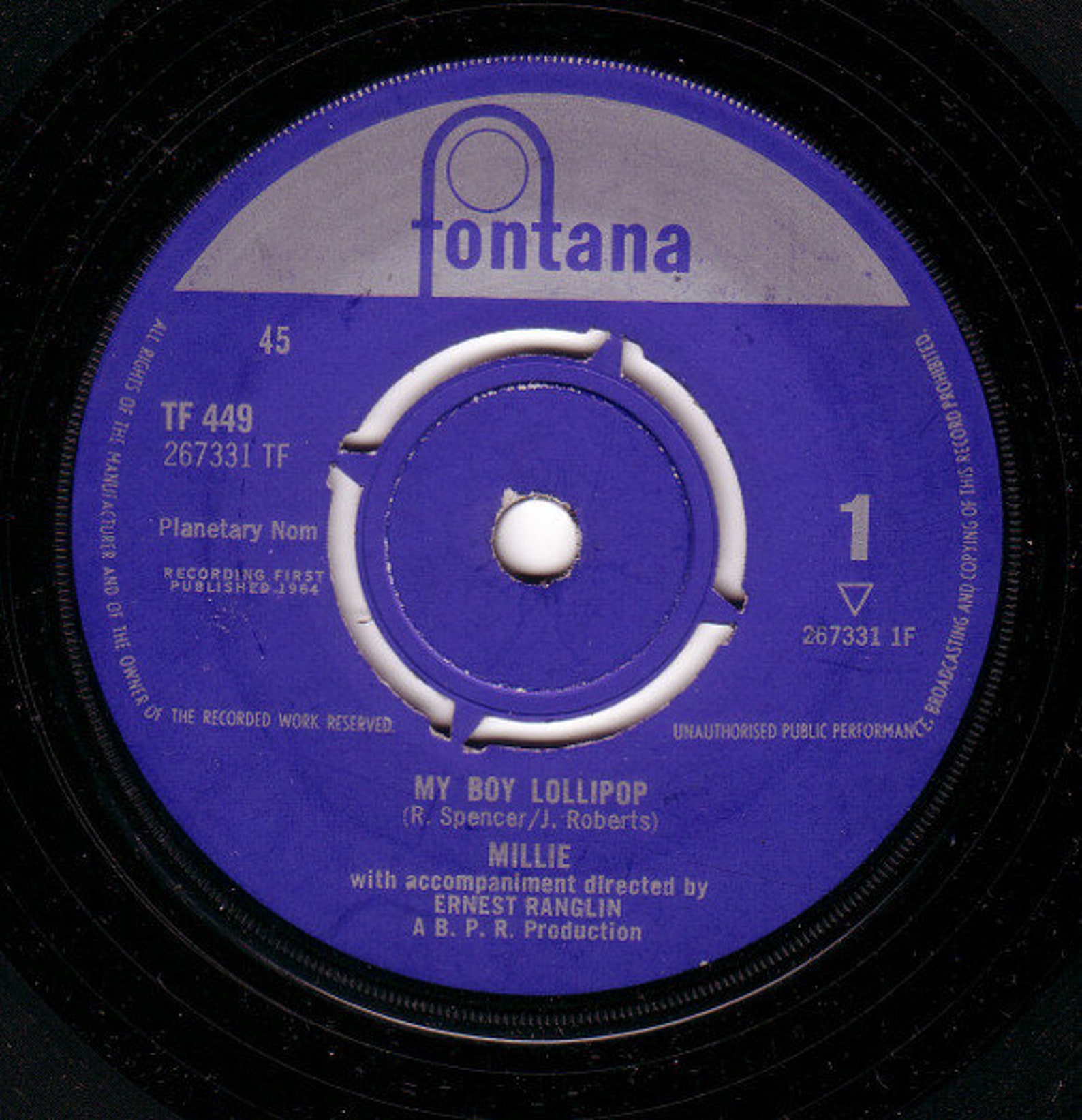 Millie Small My Boy Lollipop: Real 45 Vinyl Framed Wall Art - Etsy