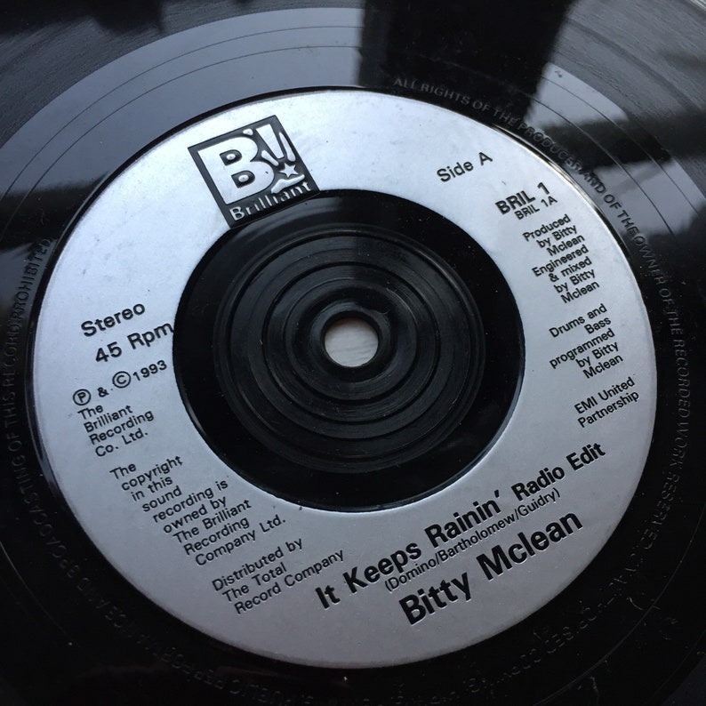 Bitty Mclean It Keeps Raining: Real 45 Vinyl Framed Wall Art - Etsy