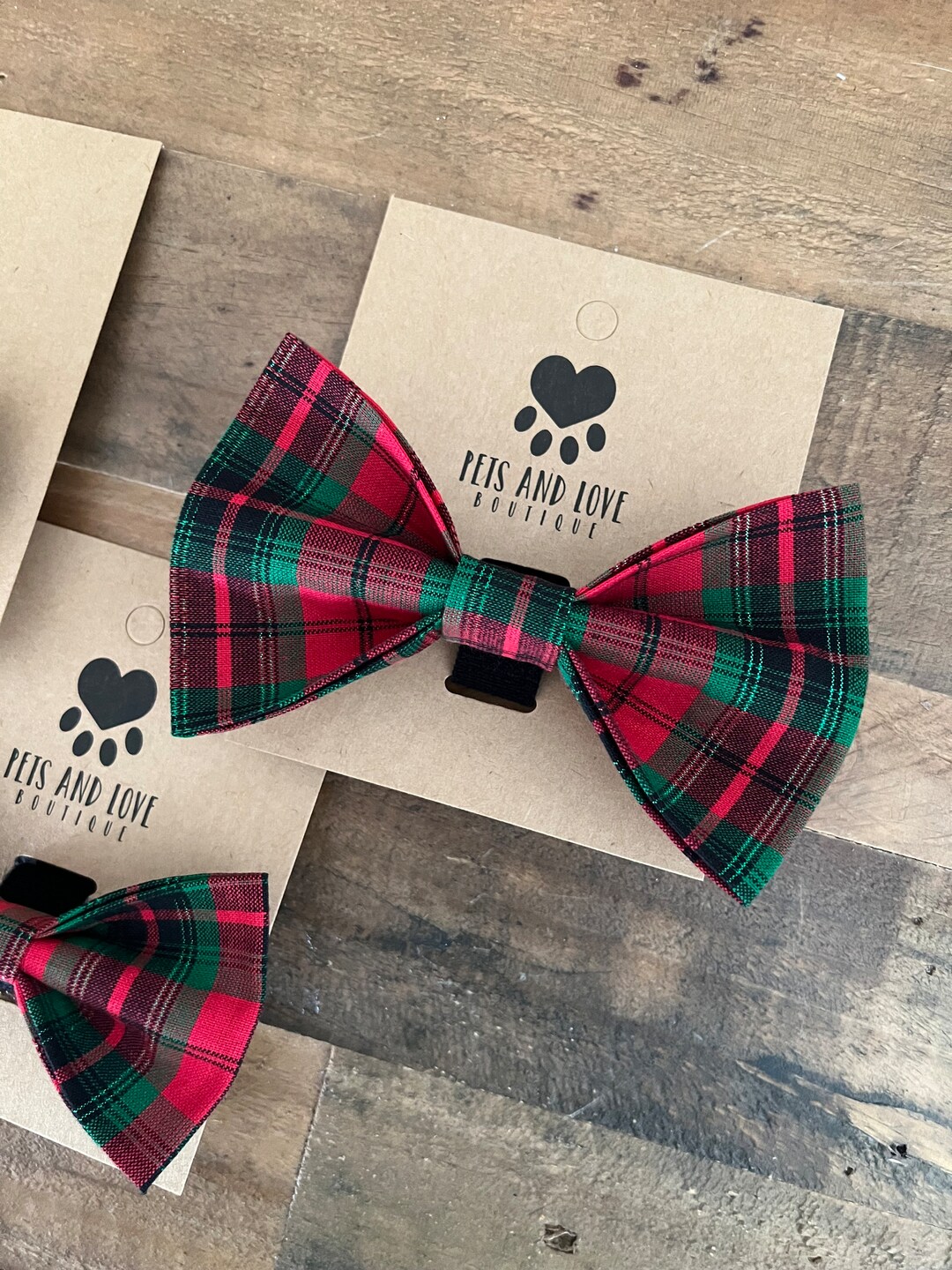 Christmas Plaid Dog Bow Tie / Dog Bow / Holiday Bow / Girl Dog / Boy ...
