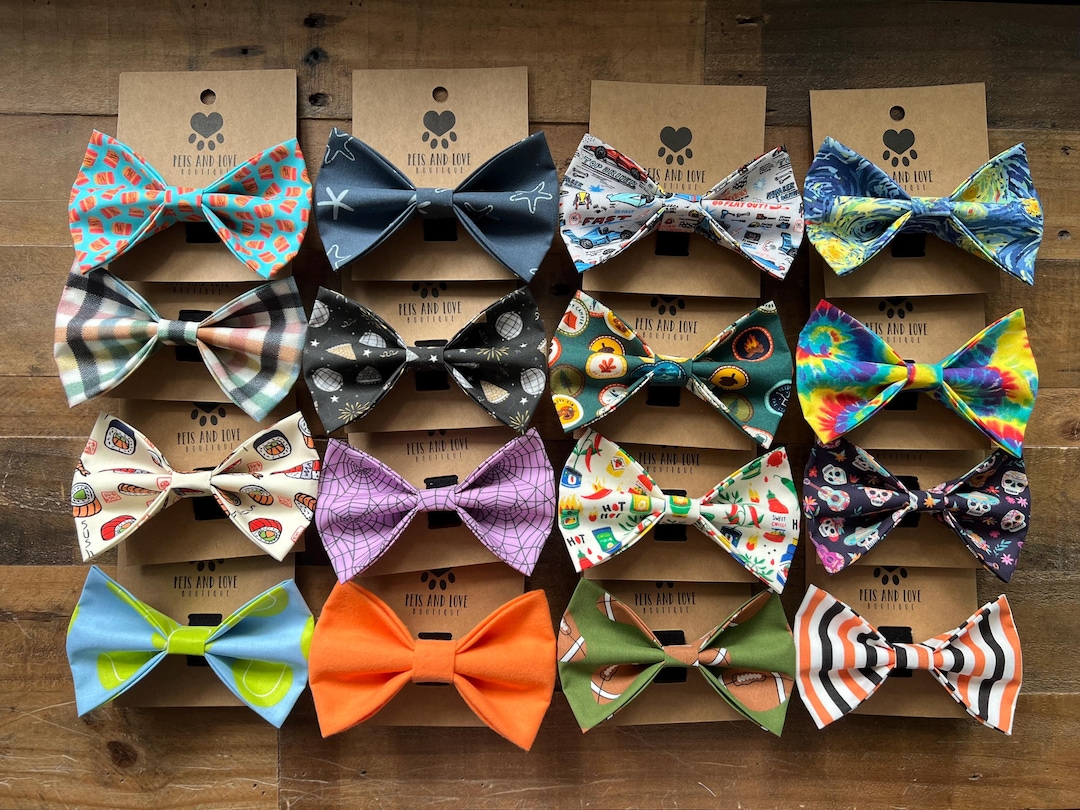 Extra Large Dog Bow Tie: Pets and Love Boutique, Velcro Collar - Etsy