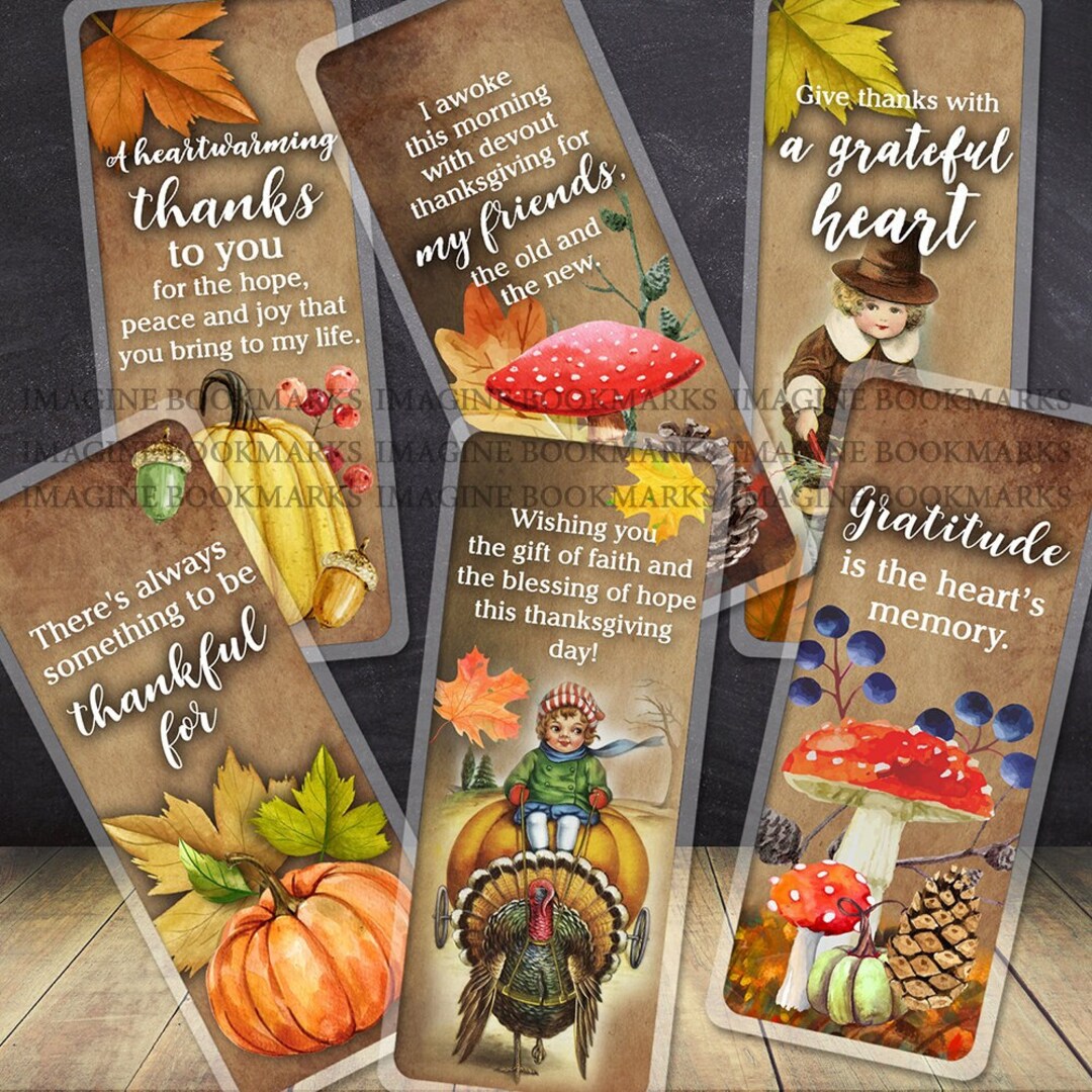 Thanksgiving Greetings Bookmarks With Quotes - Etsy
