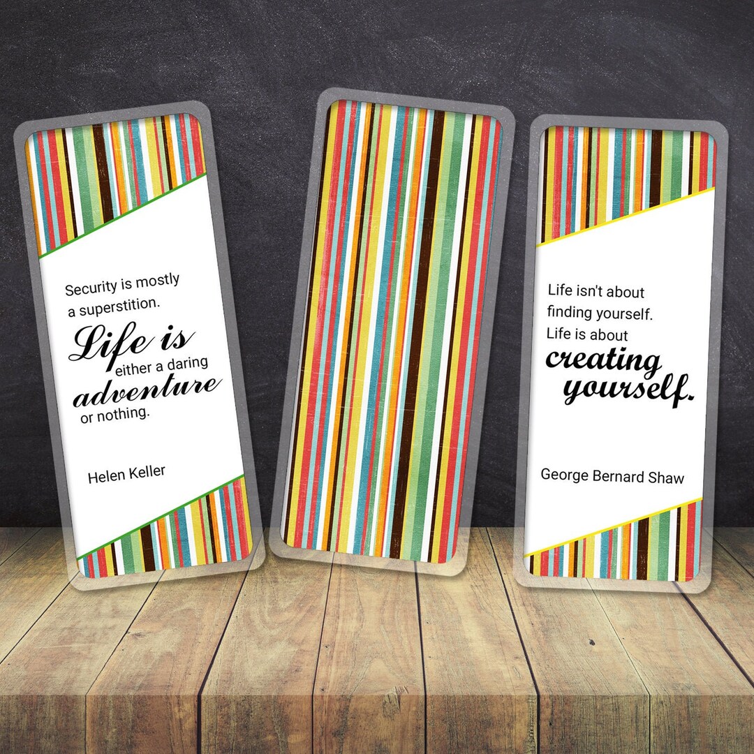 Inspirational Quotes on Life Bookmarks, Helen Keller, Mark Twain ...