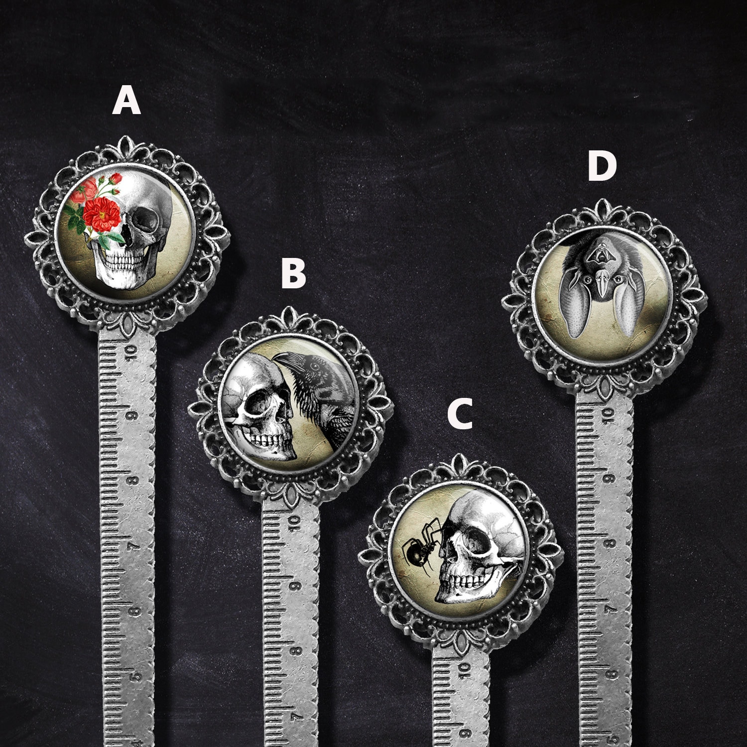 Halloween Skull Bookmarks for Book Lovers Bookworm Gifts Magic - Etsy UK