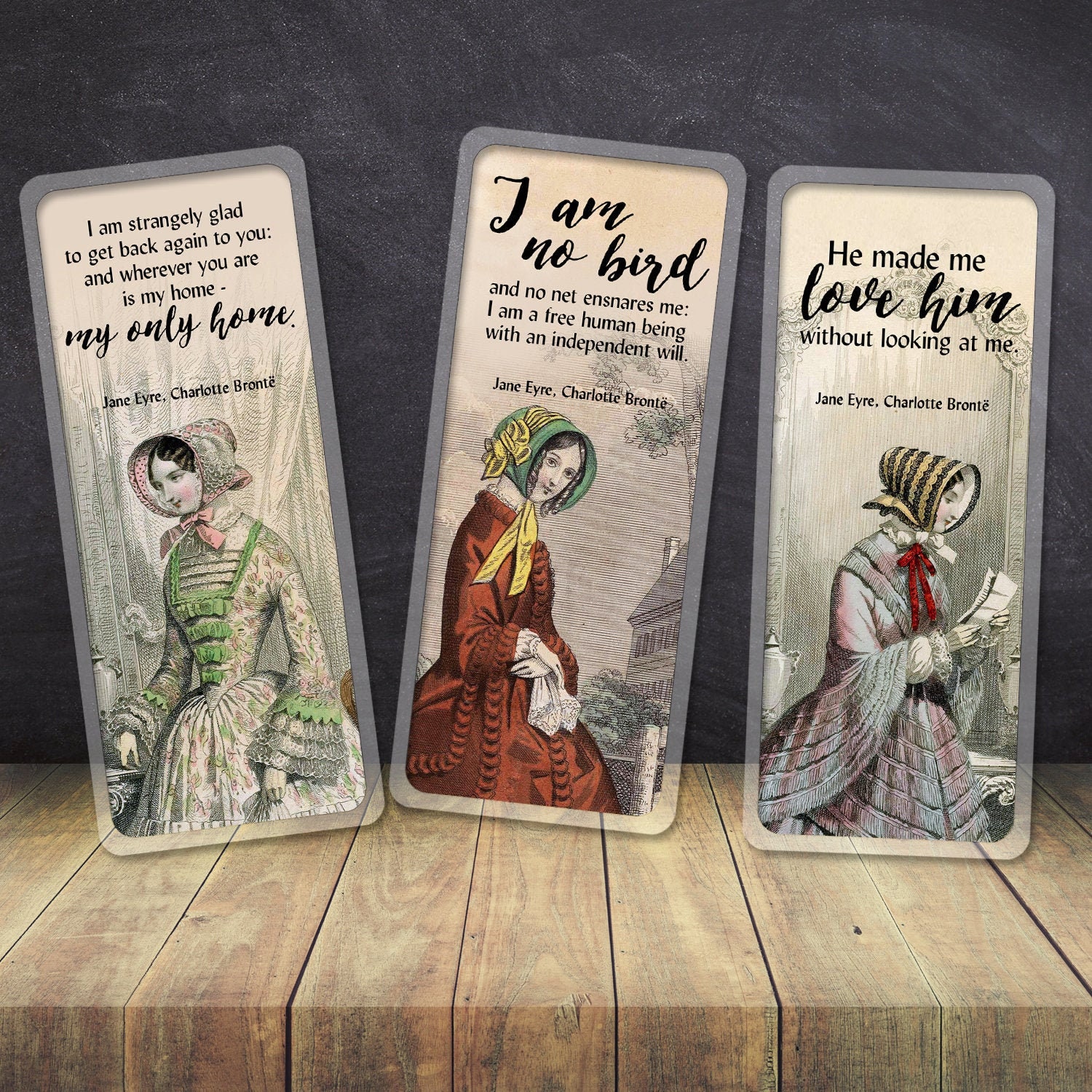 Charlotte Bronte quotes Jane Eyre bookmarks CHB01B | Etsy