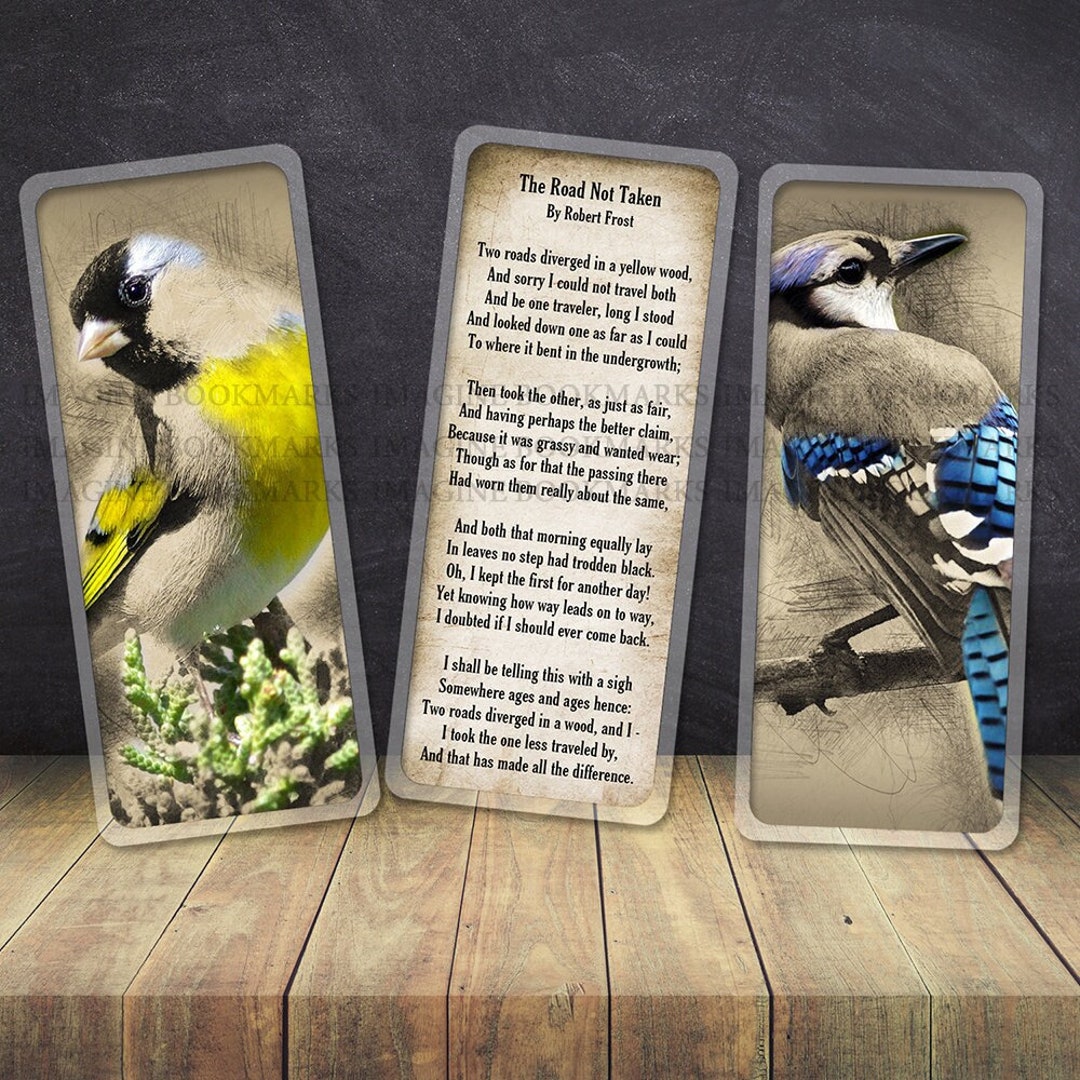 Poetry Bookmark Poems by Robert Frost William Wordsworth W. - Etsy