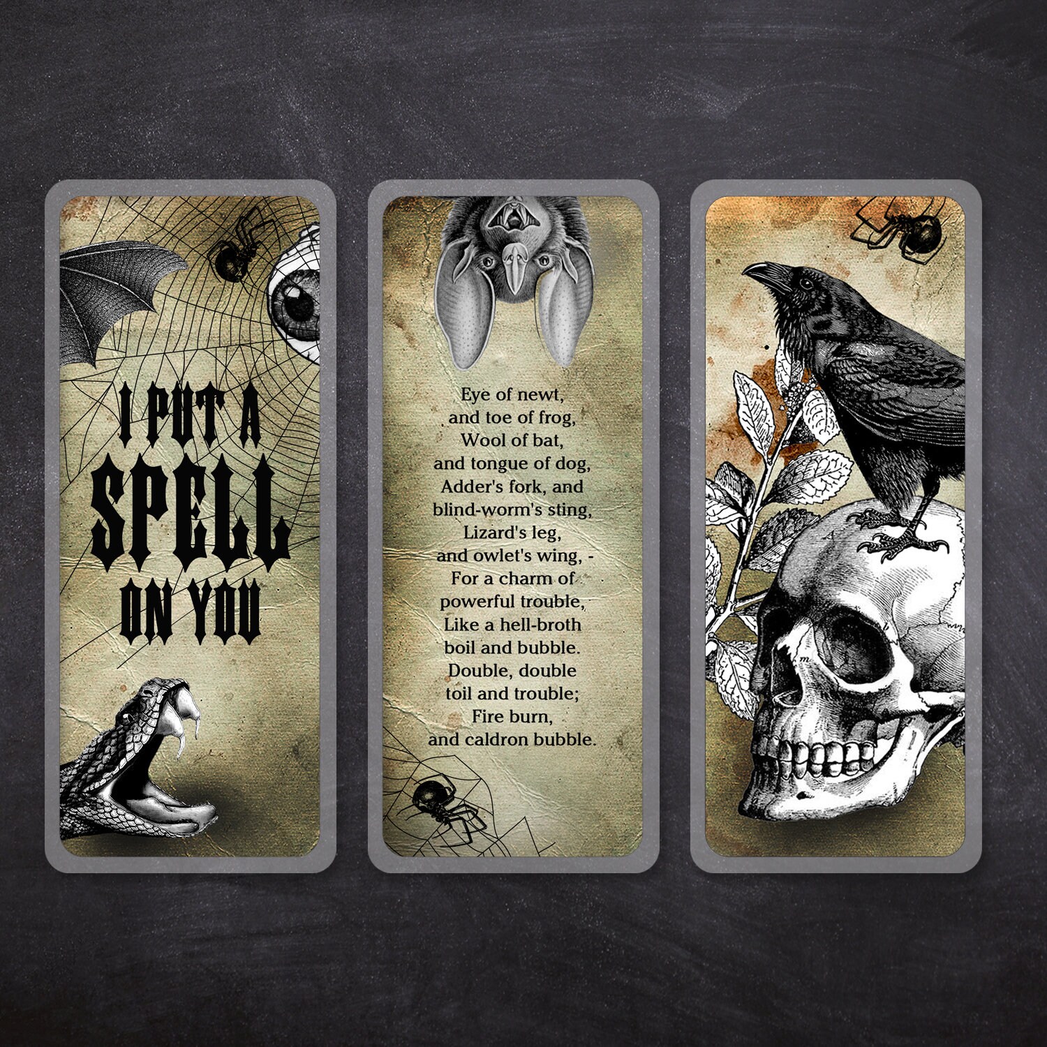 Halloween Bookmarks For Book Lovers Halloween Gift Scull | Etsy