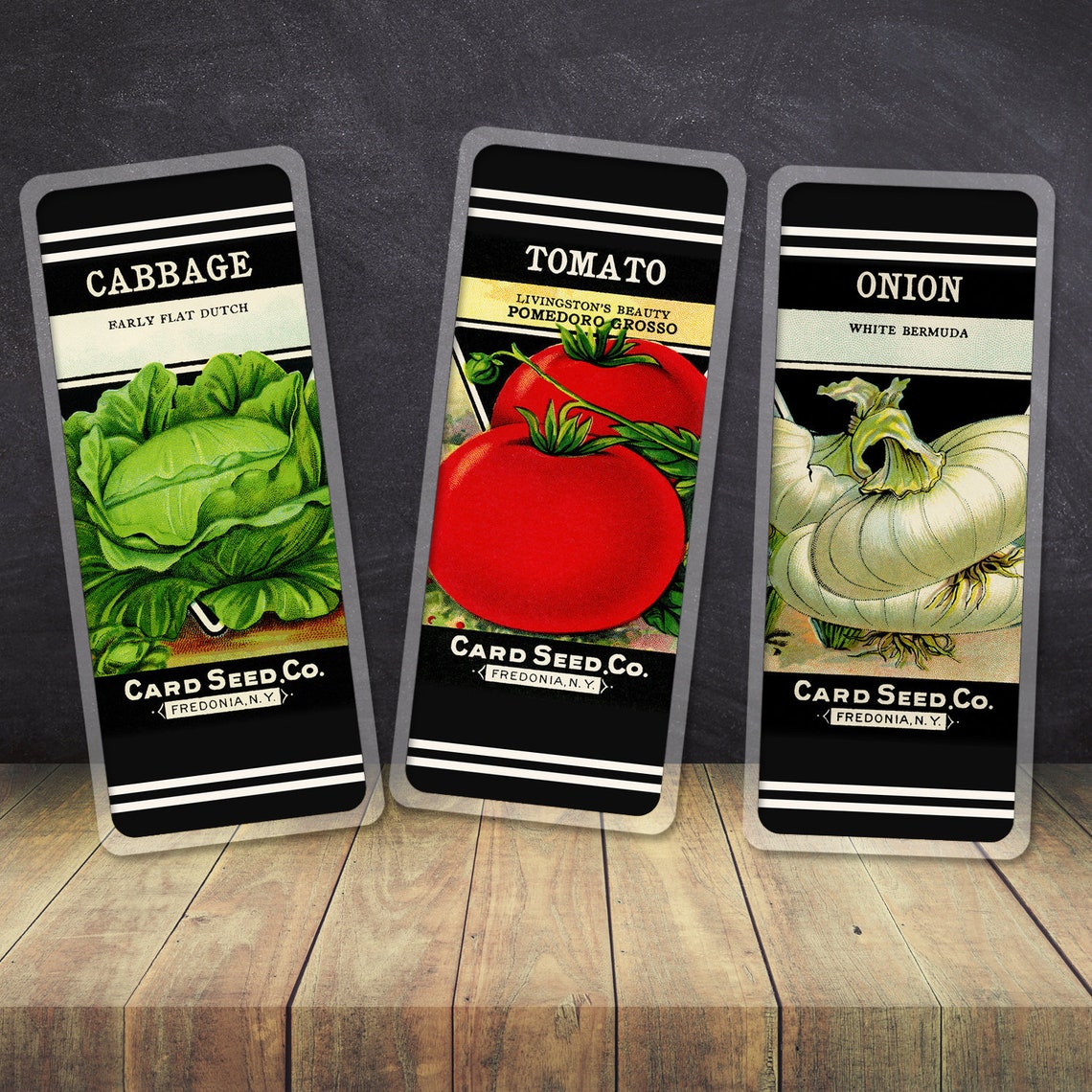 Vegetable card seeds bookmarks with planting instructions. | Etsy