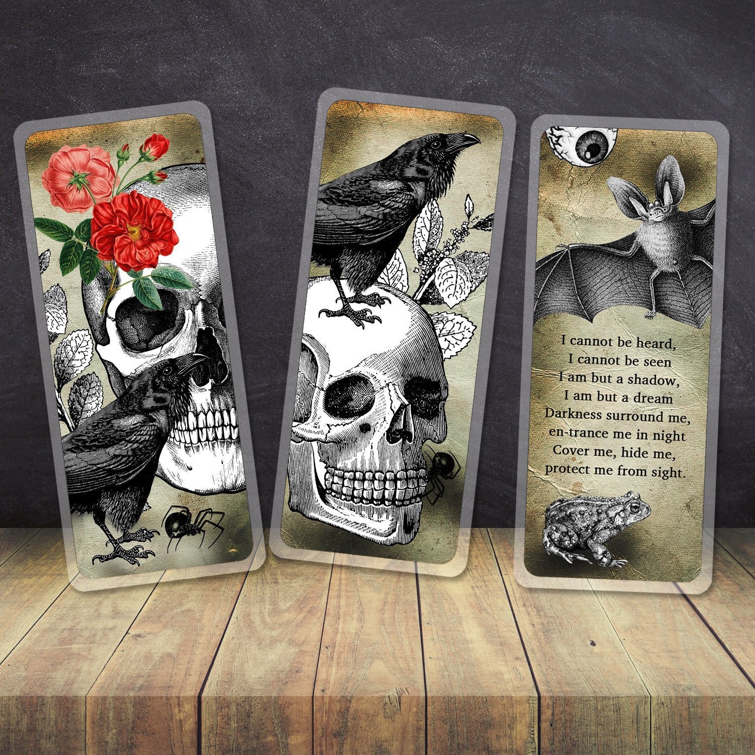 Halloween Bookmarks For Book Lovers Halloween Gift Scull | Etsy