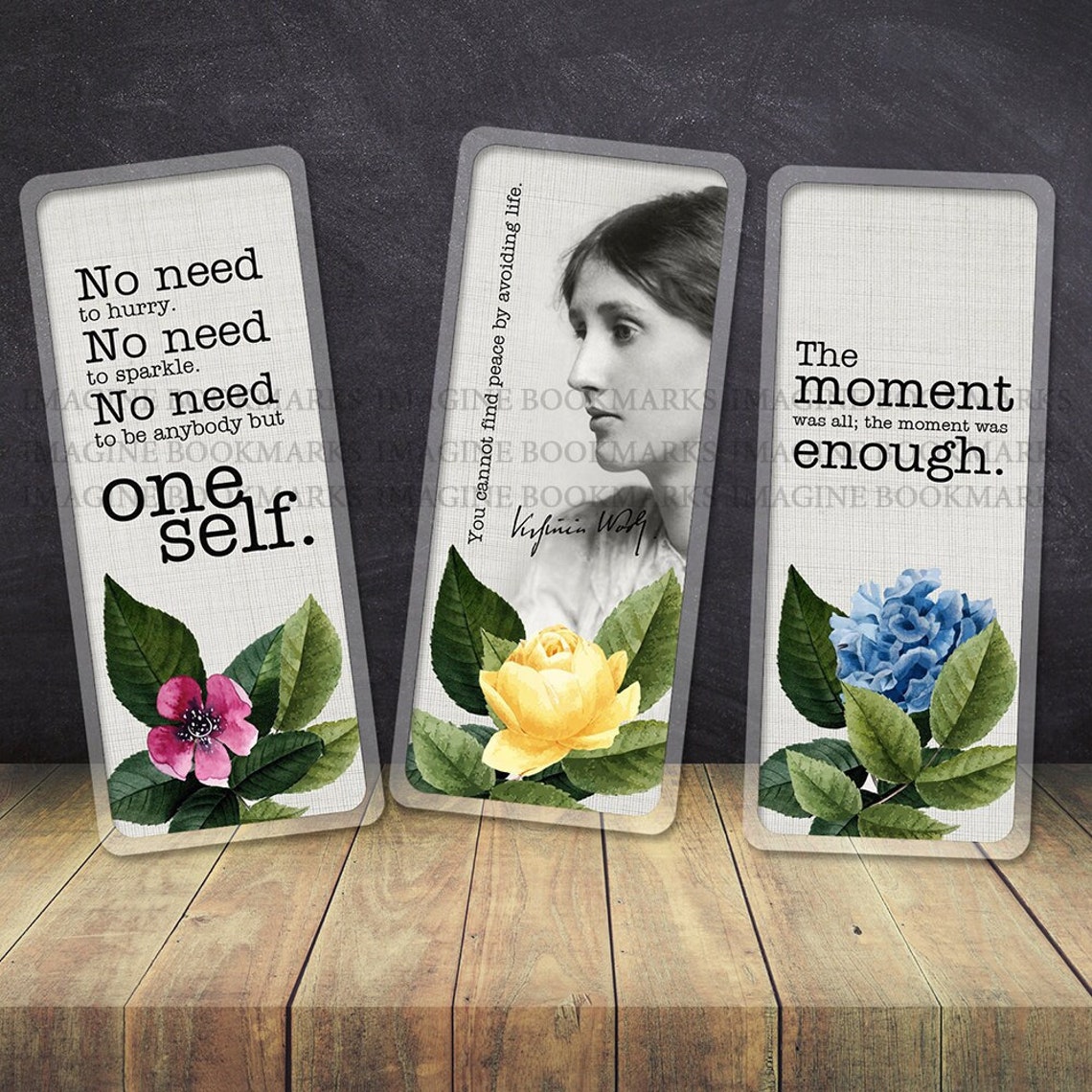 Virginia Woolf Bookmarks Literary Quotes Mrs Dalloway A - Etsy