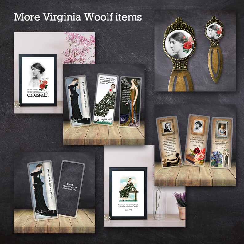 Virginia Woolf Bookmarks Literary Quotes Mrs Dalloway A - Etsy