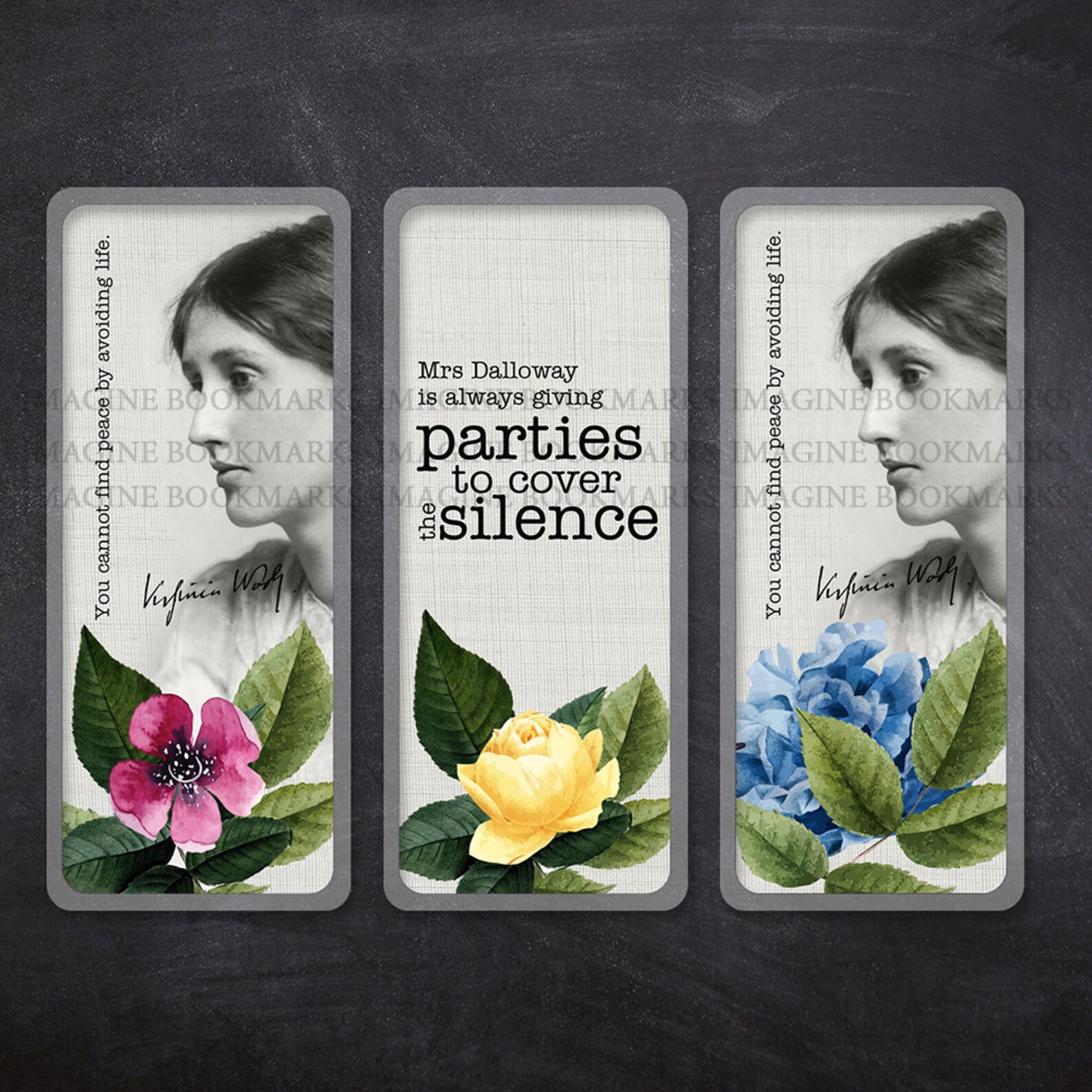 Virginia Woolf Bookmarks Literary Quotes Mrs Dalloway A - Etsy
