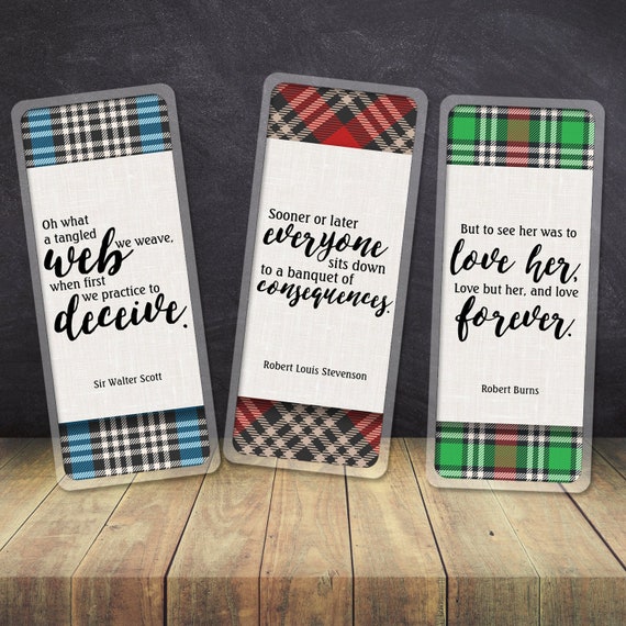 Scottish literature bookmarks quotes by Robert Burns Sir | Etsy