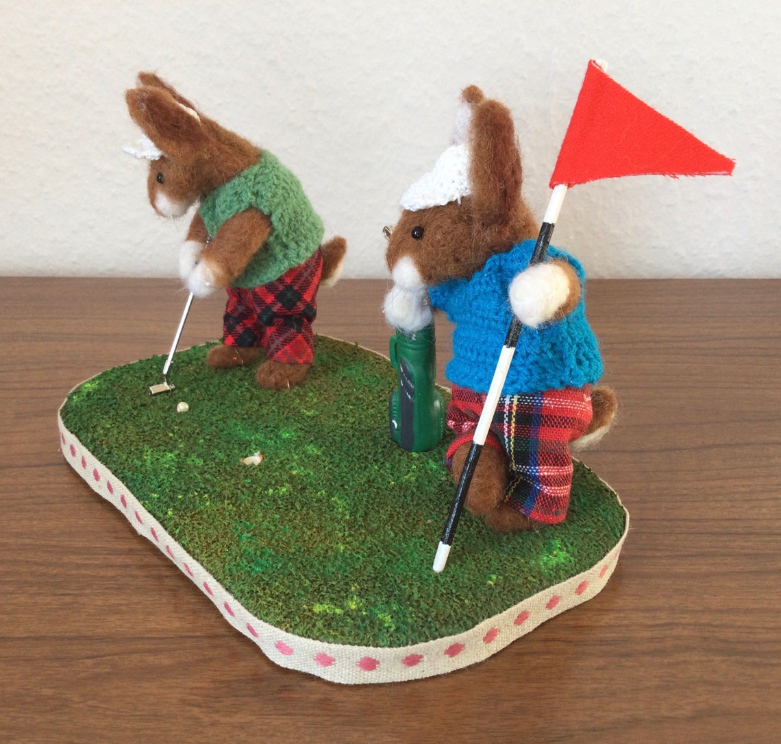Rabbits. Felted Rabbits Golfing. Golfer Rabbits. Felted - Etsy UK