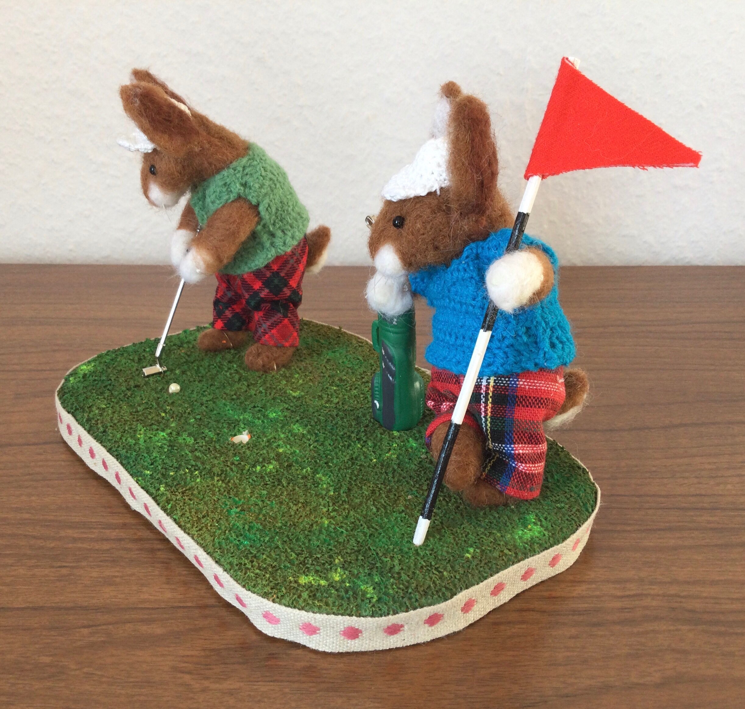 Rabbits. Felted Rabbits Golfing. Golfer Rabbits. Felted - Etsy UK