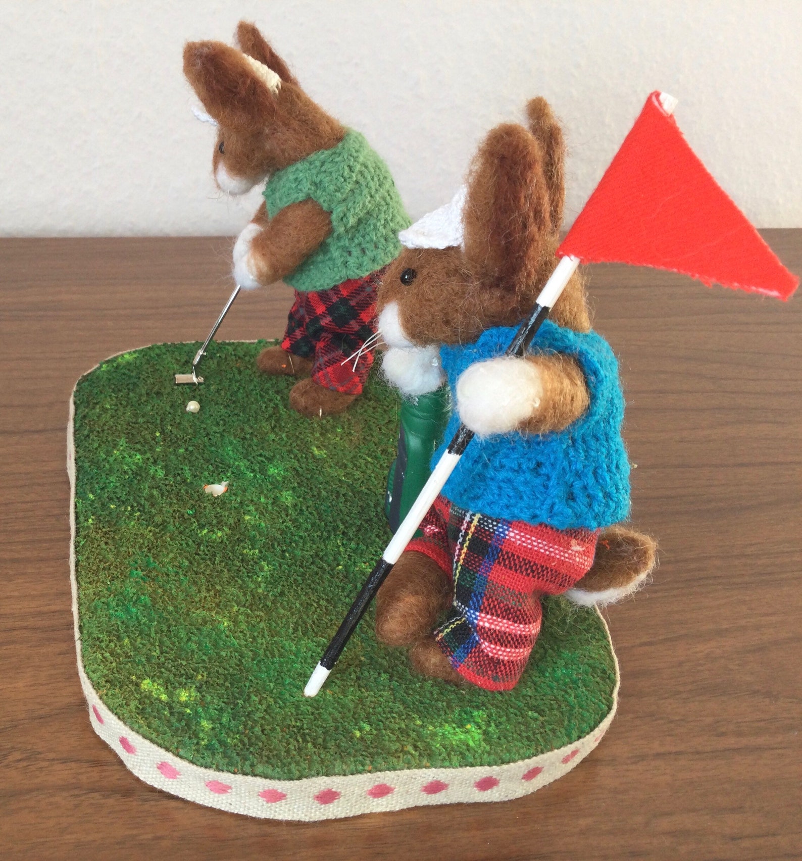 Rabbits. Felted Rabbits Golfing. Golfer Rabbits. Felted - Etsy UK
