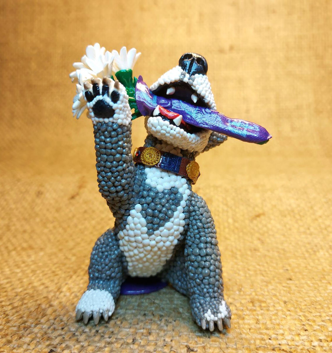 Polymer Clay Husky Dog With Daisies Figurine / Polymer Clay - Etsy UK