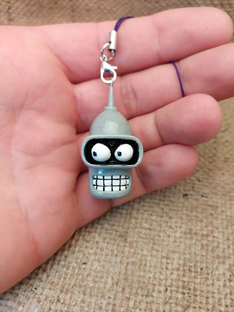 Bender Futurama Polymer Clay Keychain / Handmade Pendant / Handmade ...