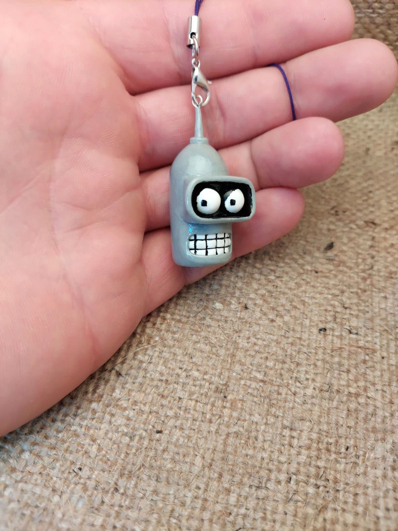 Bender Futurama Polymer Clay Keychain / Handmade Pendant / Handmade ...