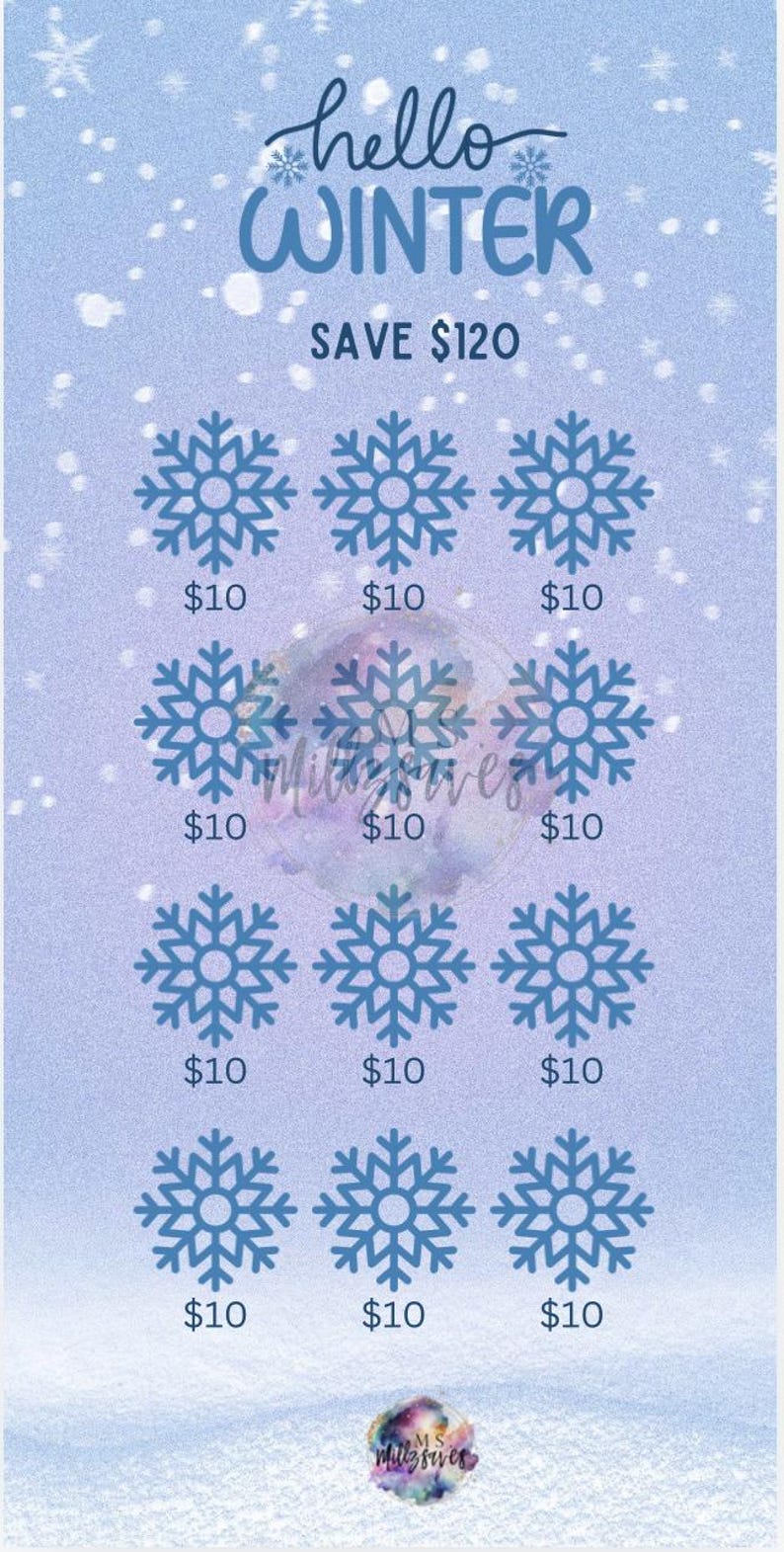 A6 PDF Printable Instant Download Winter Savings Challenge - Etsy