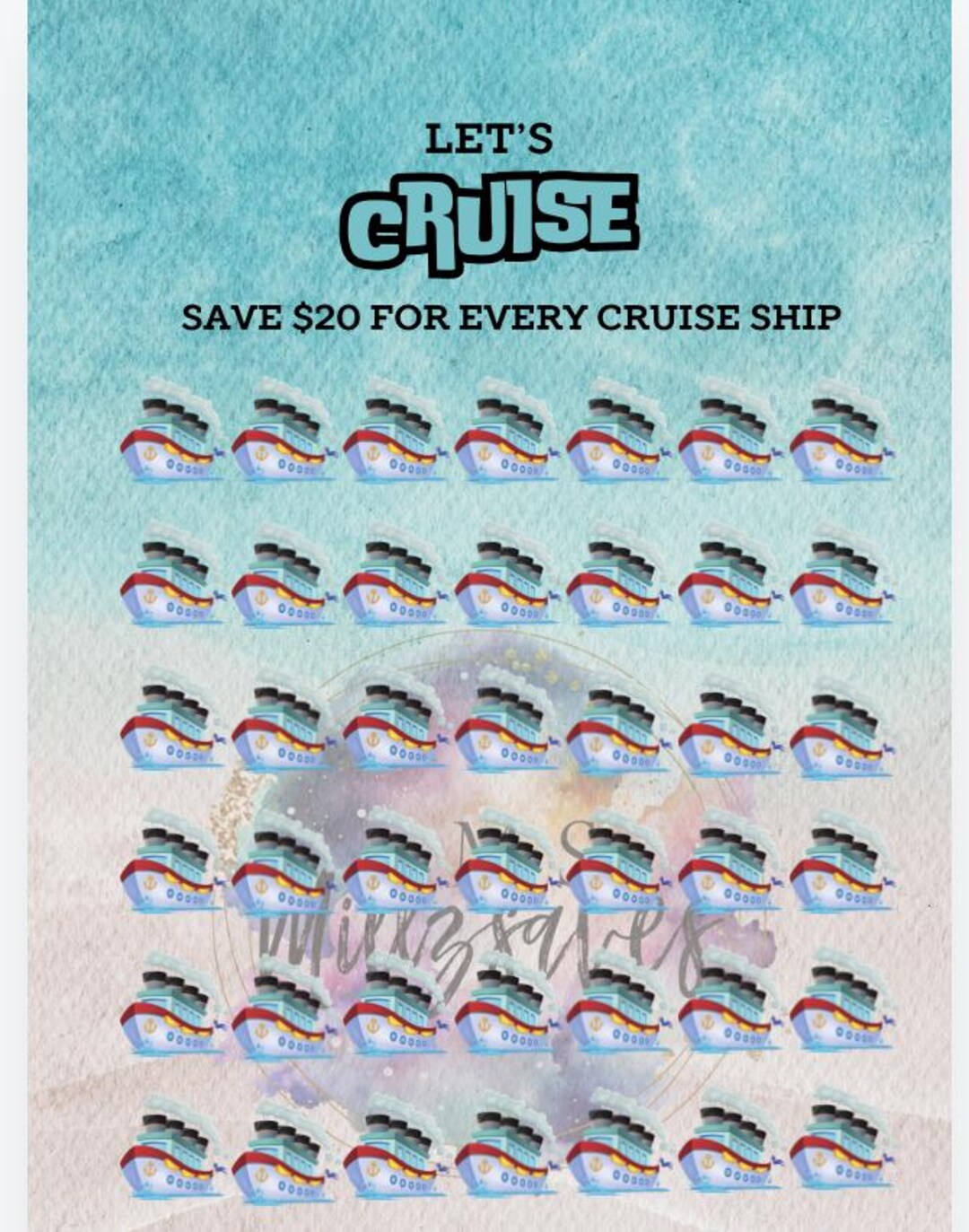 A6 PDF Printable Instant Download Cruise Savings Challenge - Etsy