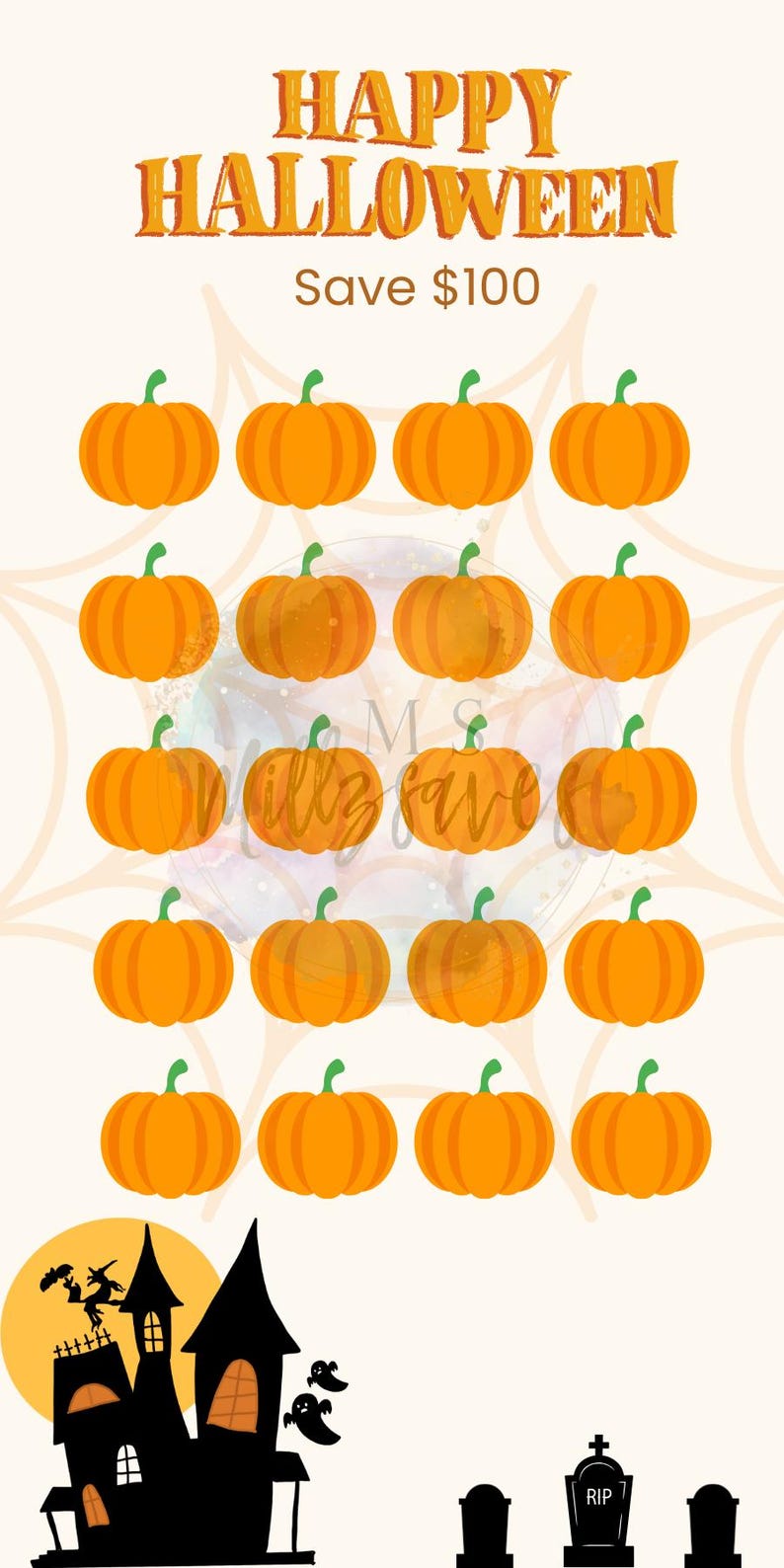 Halloween Savings Challenge | Spooky A6 Cash Envelope (digital Download ...