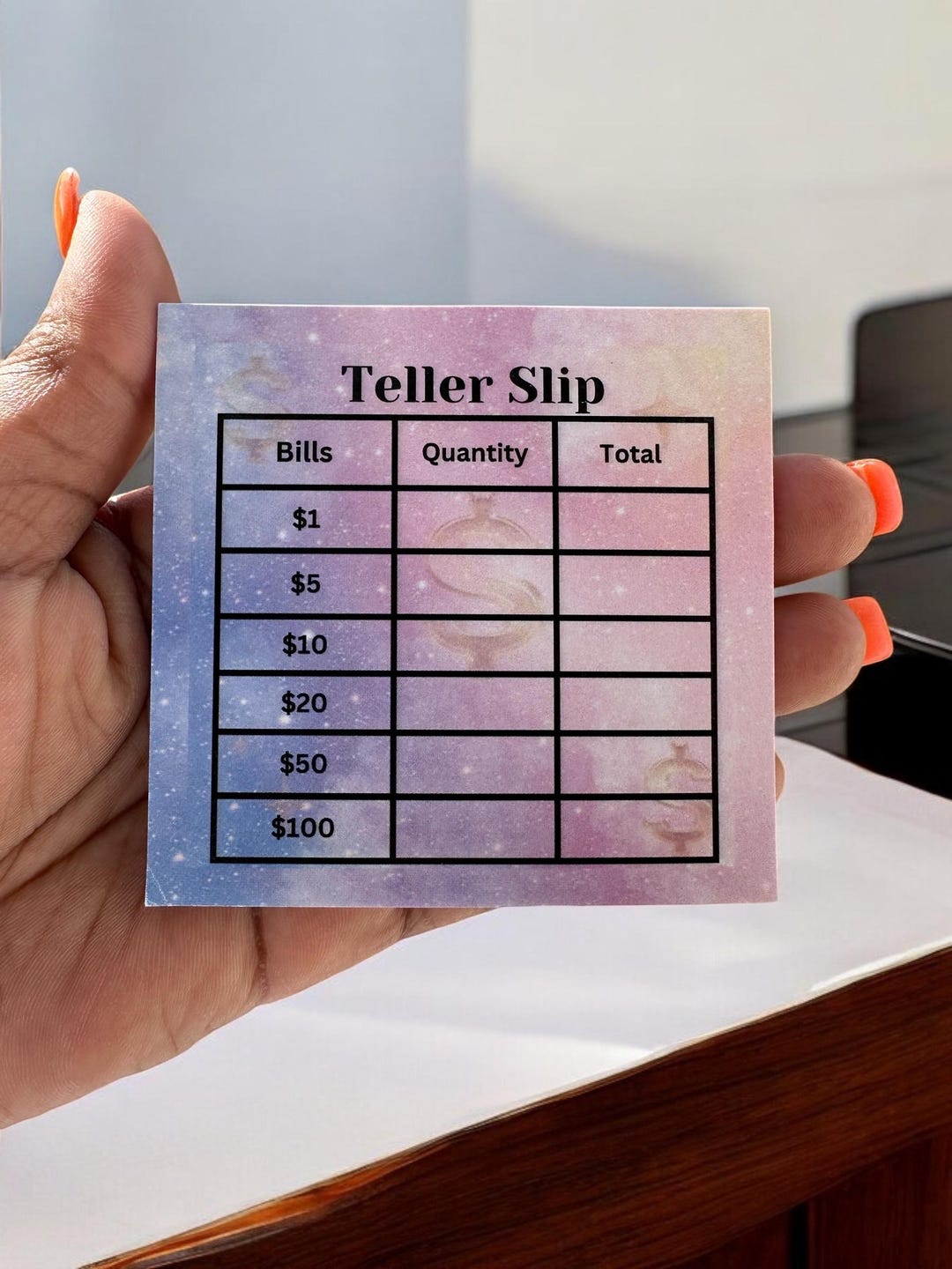 Cash Breakdown Sheet | Bank Teller Slip Pad - 50 Tear-off Sheets - Etsy