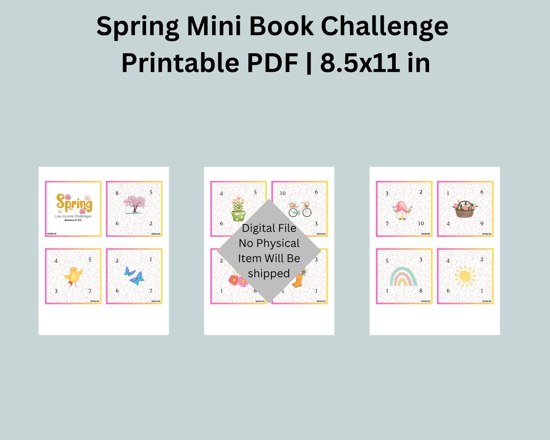 Spring Mini Savings Challenge Book | Printable PDF | 8.5x11in | A6 ...