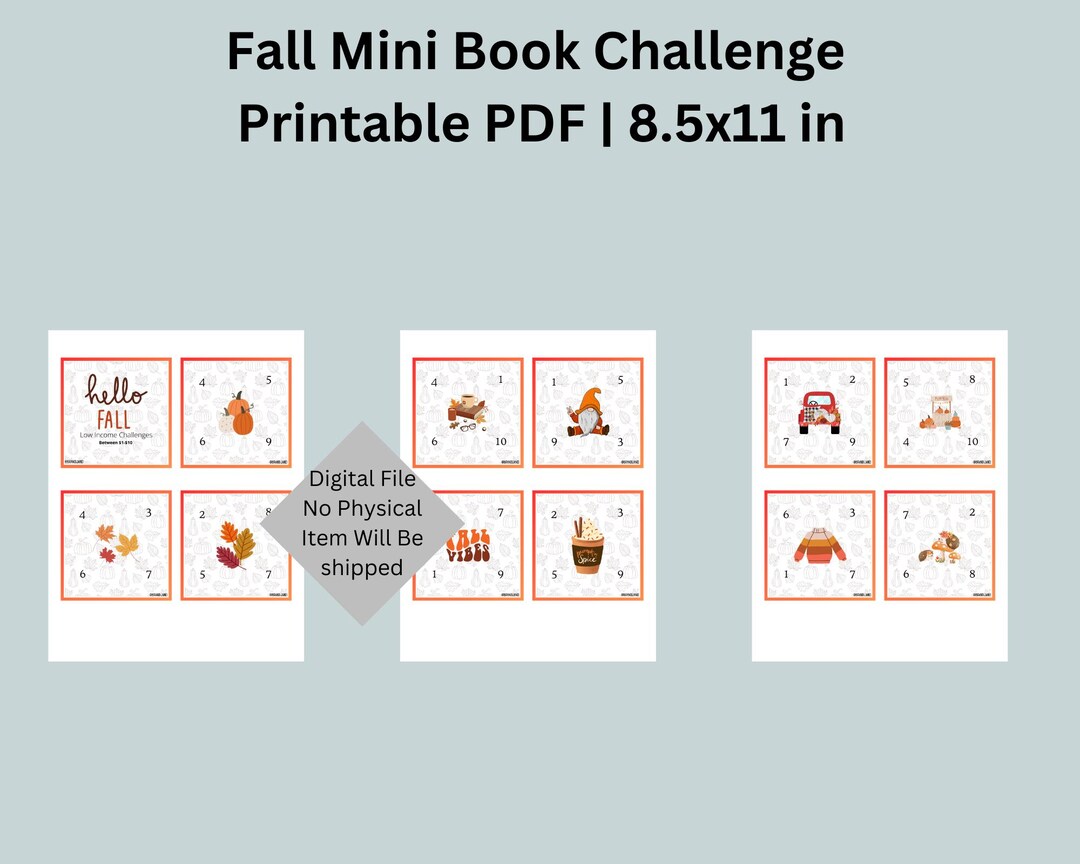 Fall Mini Savings Challenge Book | Printable PDF | 8.5x11in | A6 ...