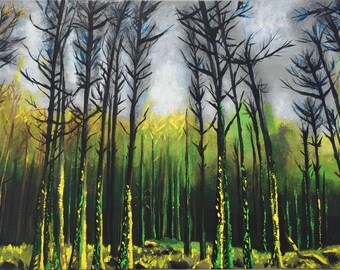 Forest painting | Etsy