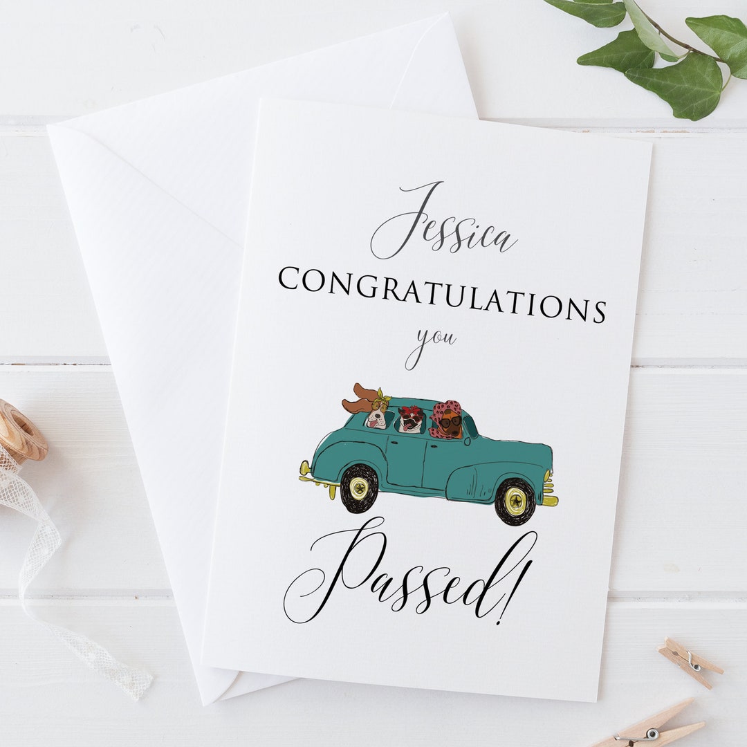 Personalised Congratulations You Passed Card Driving Test - Etsy UK