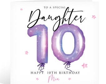 Personalised 10th Birthday Card Daughter 10th Birthday Card - Etsy