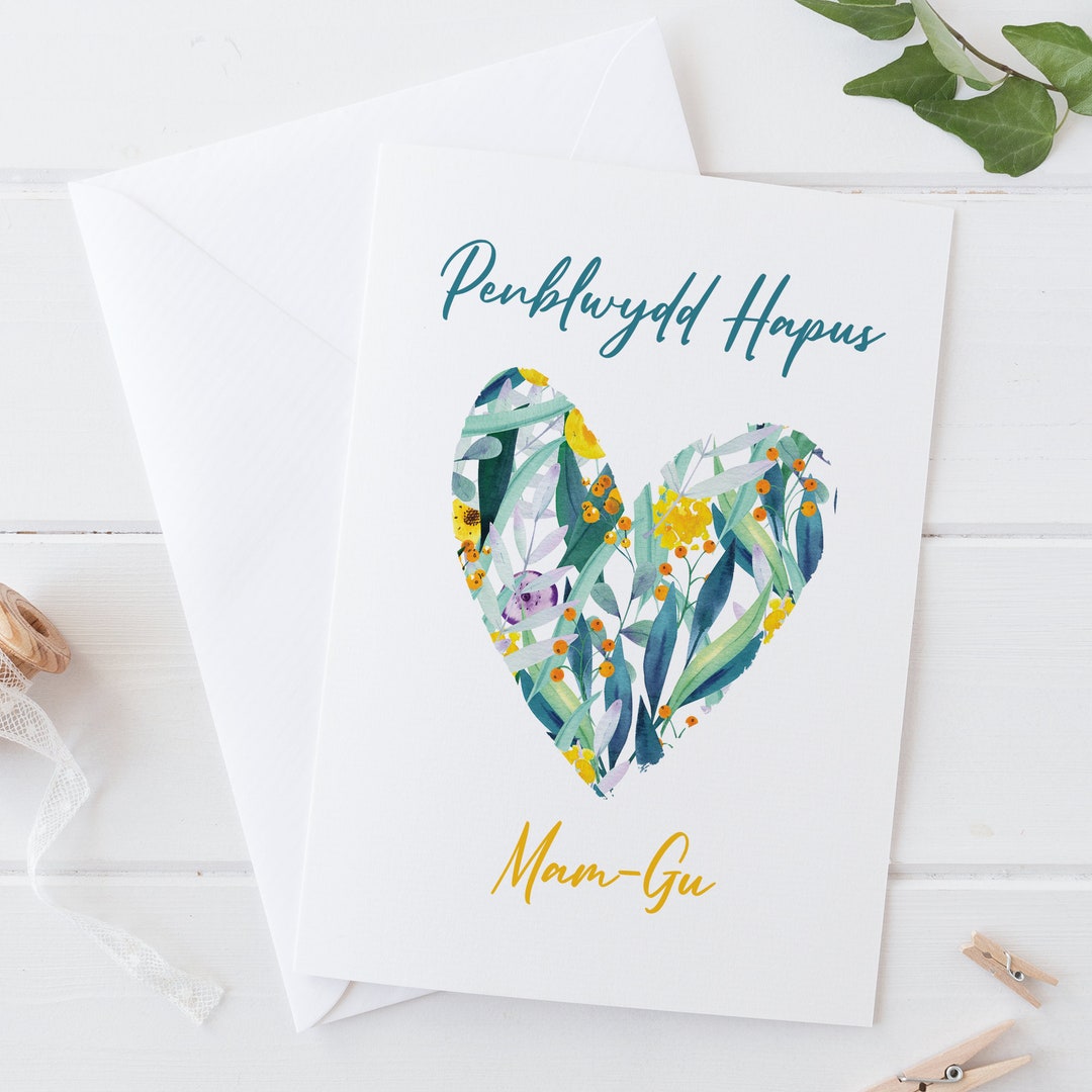 Penblwydd Hapus Mam-gu Welsh Card Happy Birthday Nanny Welsh - Etsy UK