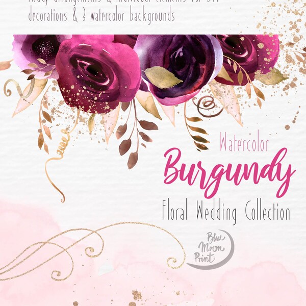 Burgundy Clip Art - Etsy
