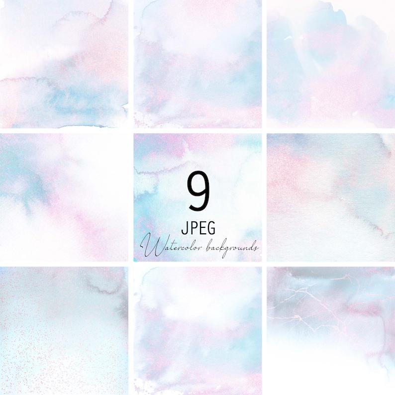 Cotton Candy Watercolor Backgrounds Delicate Pastel Textures - Etsy