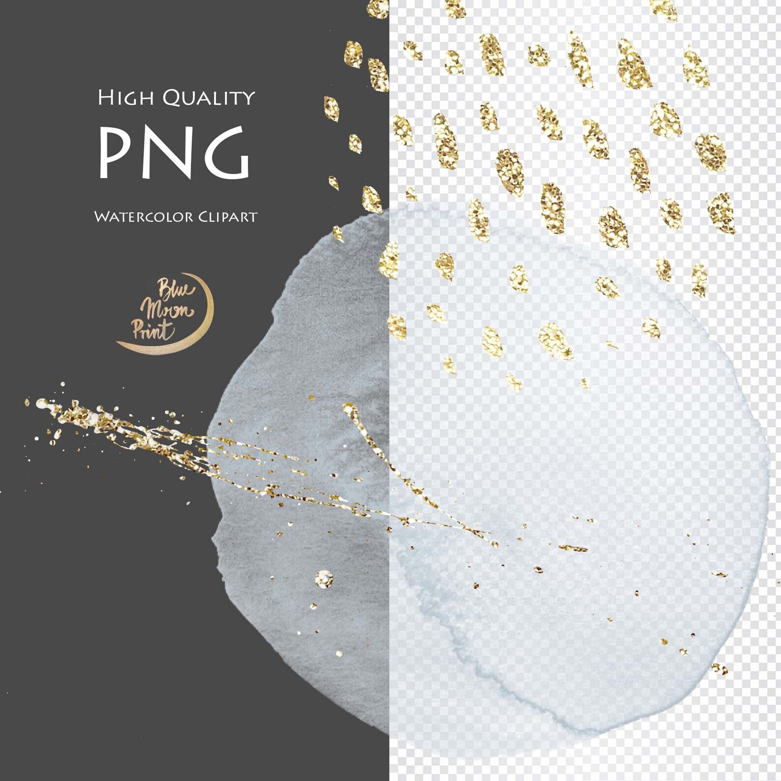 Light Blue Irregular Circles Hand Painted Watercolor Clipart - Etsy