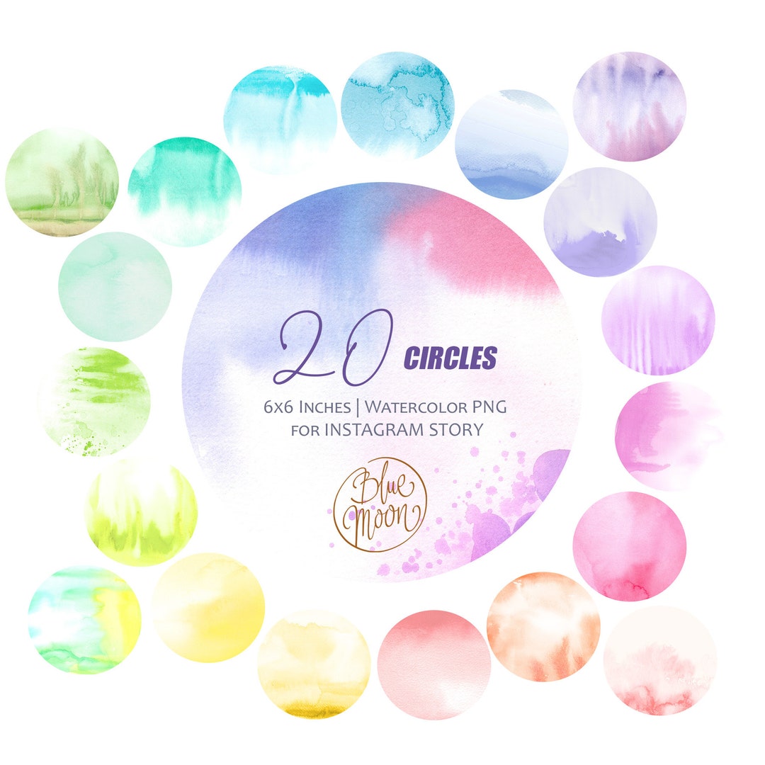 Watercolor Pastel Circle Clipart Hand Painted Graphic - Etsy