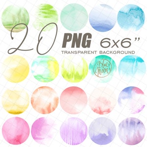 Watercolor Pastel Circle Clipart Hand Painted Graphic - Etsy