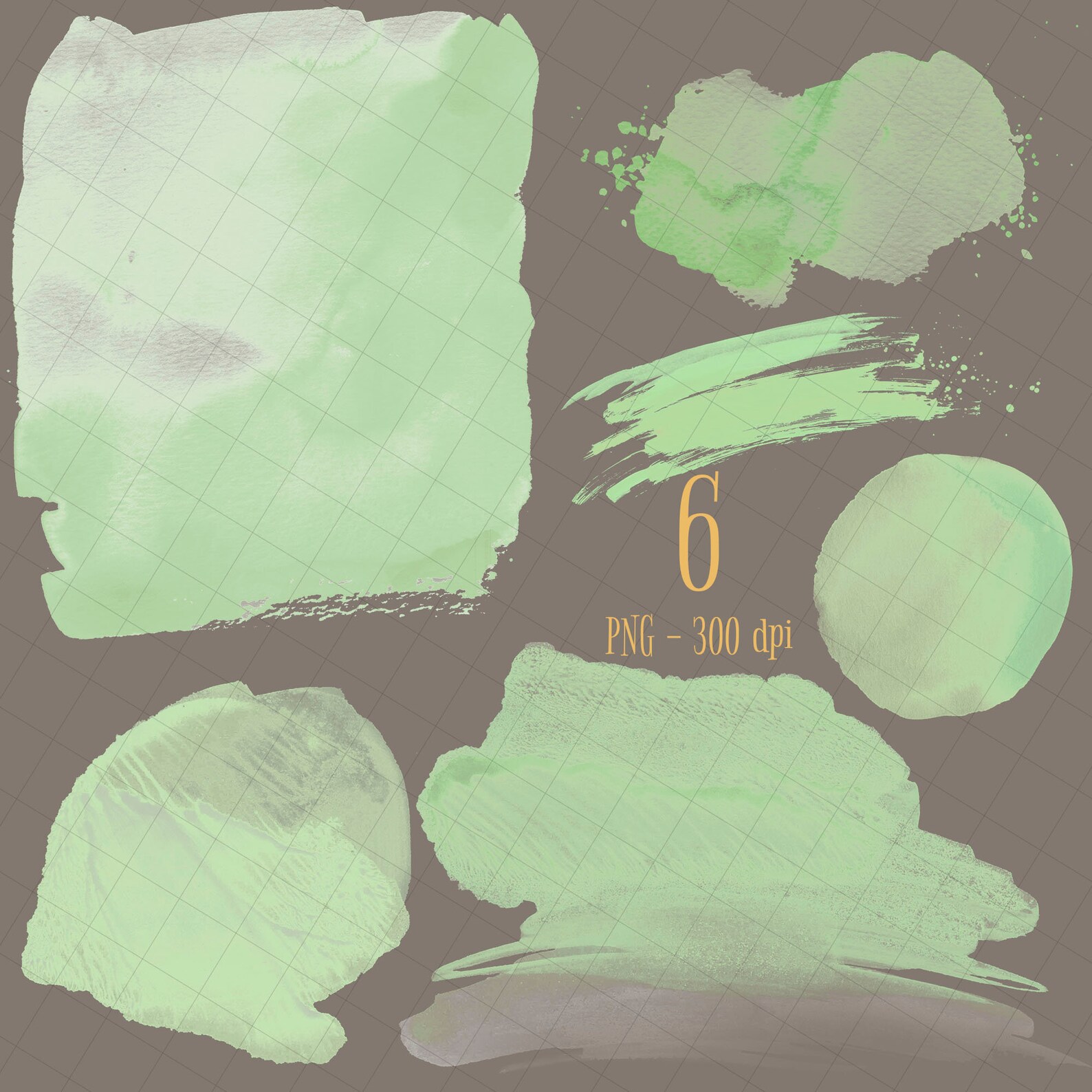 Sage Green With Gold Watercolor Splash and Brush Stroke - Etsy