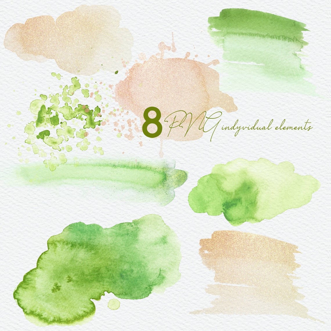 Olive Green Watercolor Backgrounds Elegant Textures - Etsy